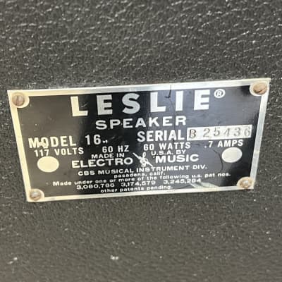Leslie Model 16 Speaker Cabinet Fender Vibratone | Reverb
