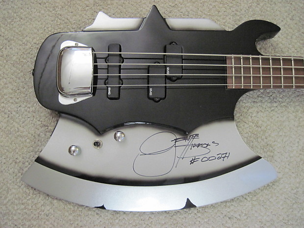 Gene Simmons Axe Bass Spencer Gifts Autographed 1998 Black & | Reverb