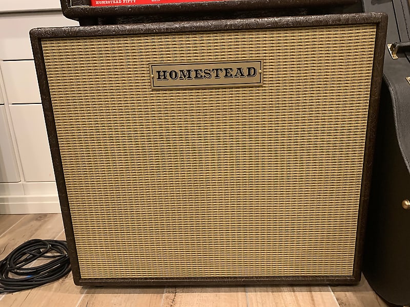 Homestead Guitar speaker cabinet 2x12 - Brown Western Tolex | Reverb