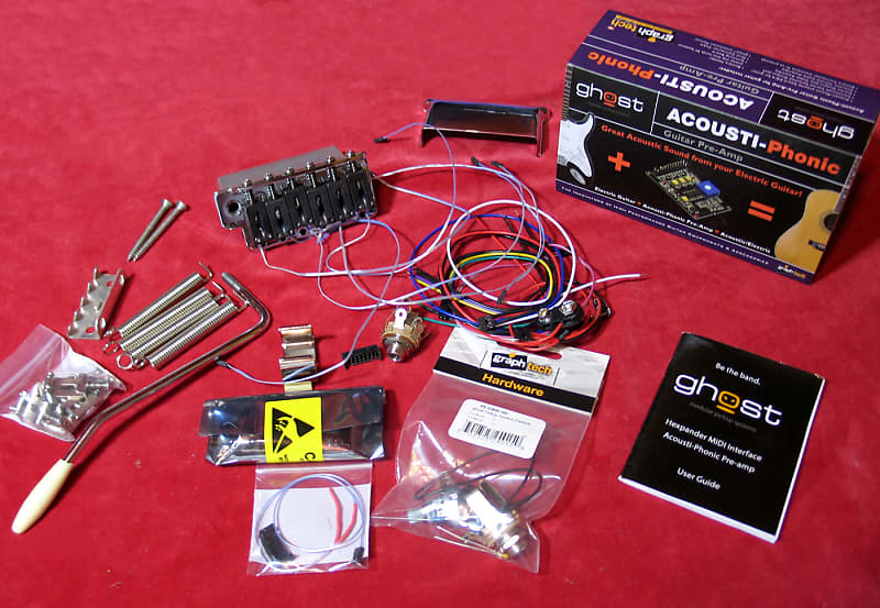 Graph Tech Ghost Piezo Saddles, Acousti-Phonic Preamp, Strat | Reverb