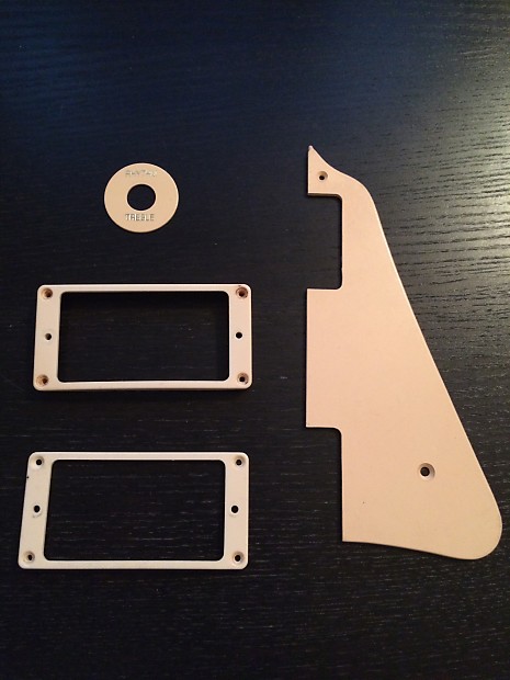 Genuine Gibson Les Paul Cream pickguard, pickup rings, toggle | Reverb
