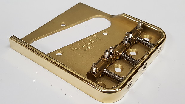 Killer Vintage Brass Compensated Tele Bridge - Solid-Milled | Reverb