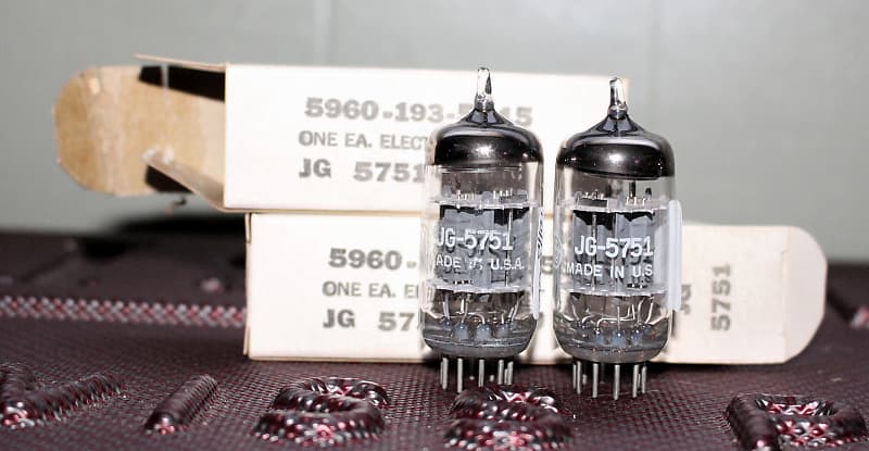 GE JG (JAN) 5751 12AX7 PERFECT MATCH PAIR GRAY PLATE S | Reverb Canada