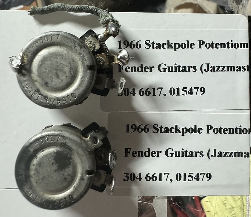 Matching Set-1966 Stackpole Jazzmaster/Jaguar Pots - Silver | Reverb