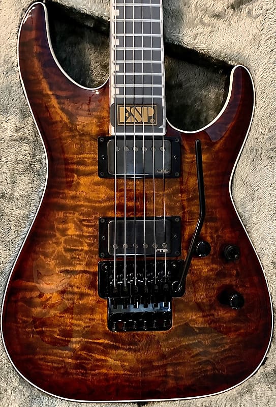ESP EII HOR FR II TESB EMG Horizon Tiger Eye Sunburst Flame | Reverb