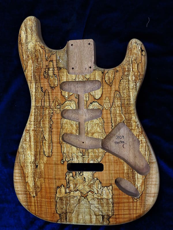 Flamed Spalted Maple Top / Mahogany Wood Strat body Standard | Reverb