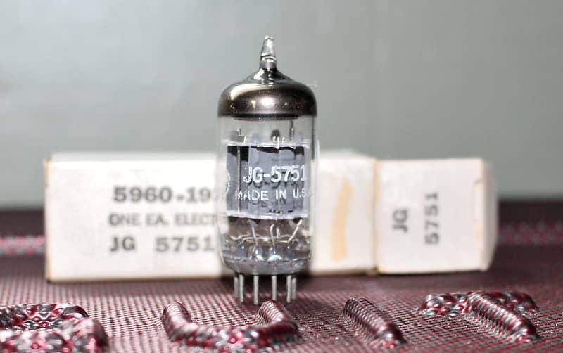 GE JG (JAN) 5751 12AX7 PERFECT BALANCE GRAY PLATE S RODS | Reverb UK