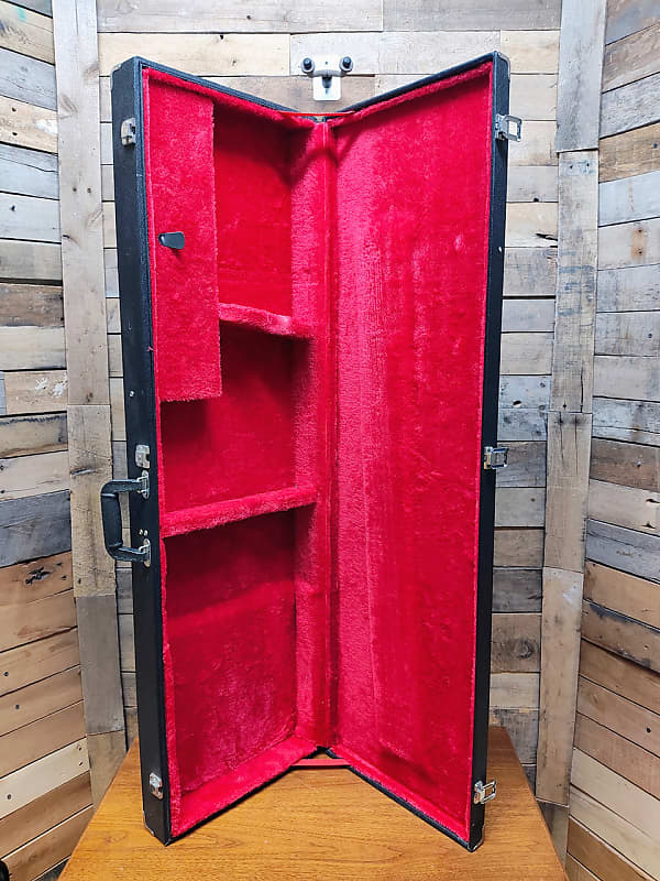 Unknown Vintage Red-lined Rectangle Electric Guitar Case | Reverb