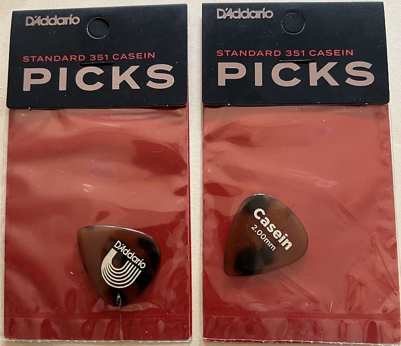 D'Addario Standard 351 Casein Picks 2022 Tortoise 2picks | Reverb