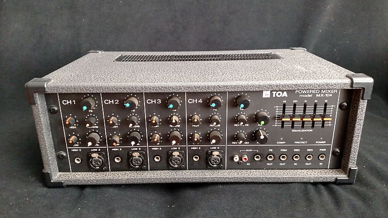 TOA MX104 Powered PA Mixer 4 Channel | Reverb