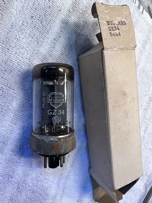 Rare Mullard GZ34/5ar4 Metal base-DD Getters and tv2 56L code | Reverb