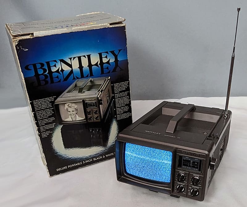 Vintage Bentley 100 Deluxe Portable 5" Inch Black & White TV | Reverb