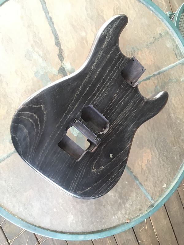 Warmoth Stratocaster Super Strat Open Grain Black Swamp Ash | Reverb