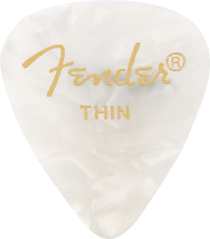 Fender Premium Celluloid 351 Shape Picks | Thin | White Moto | Reverb