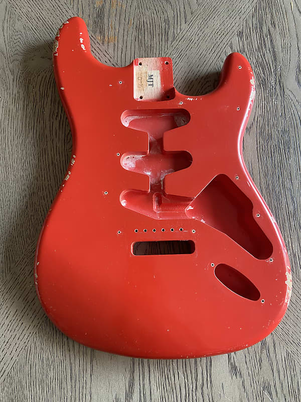 MJT VTS Stratocaster Body - NITRO Alder Fiesta Red Strat | Reverb