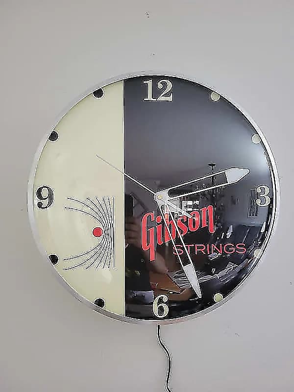 1960's Style Gibson Guitars Dealer Light-up Clock Killer Cool | Reverb