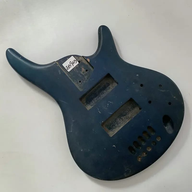 Blue 5 String Bass Basswood Wood Body | Reverb