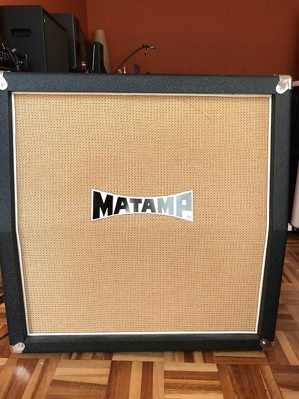 Matamp 2x12 cab slanted Black with brown grill | Reverb UK