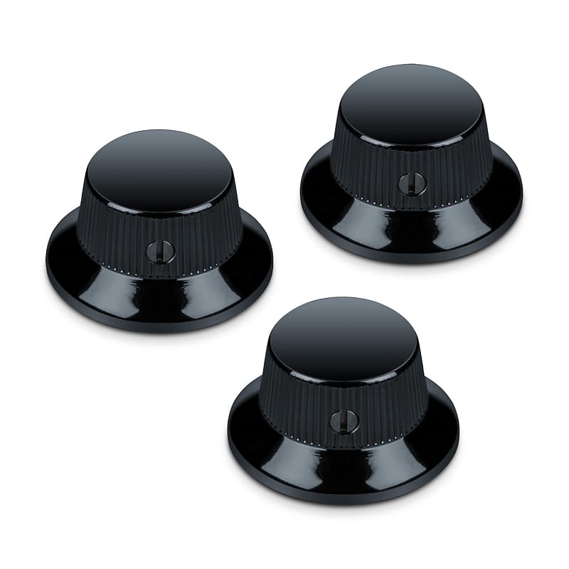 Schaller Strat Knobs Black Chrome | Reverb
