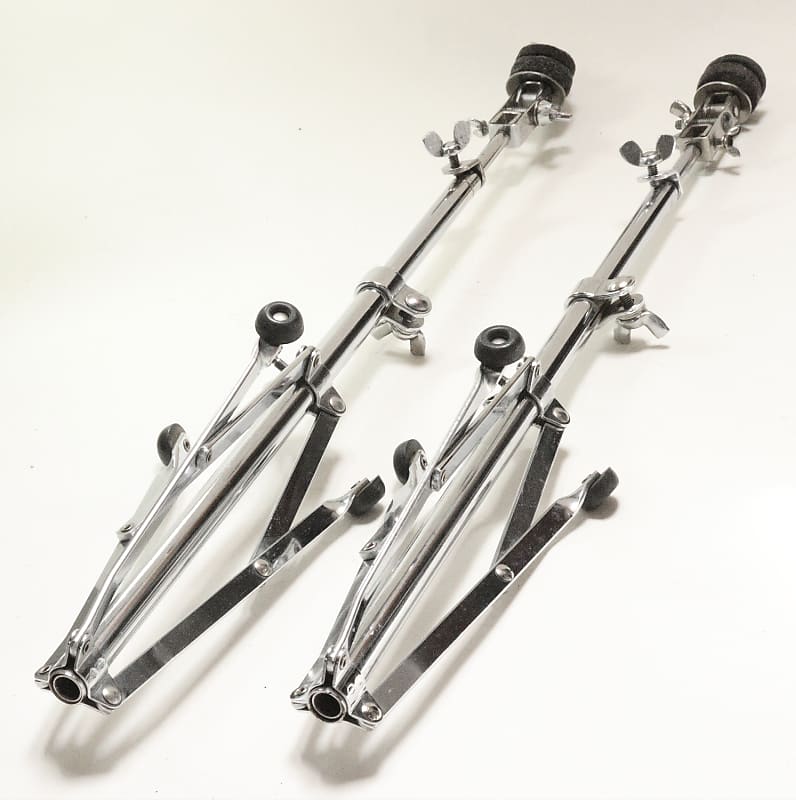 (2) Ludwig Cymbal Stands, Riveted Rubber Feet, Flat Base - | Reverb