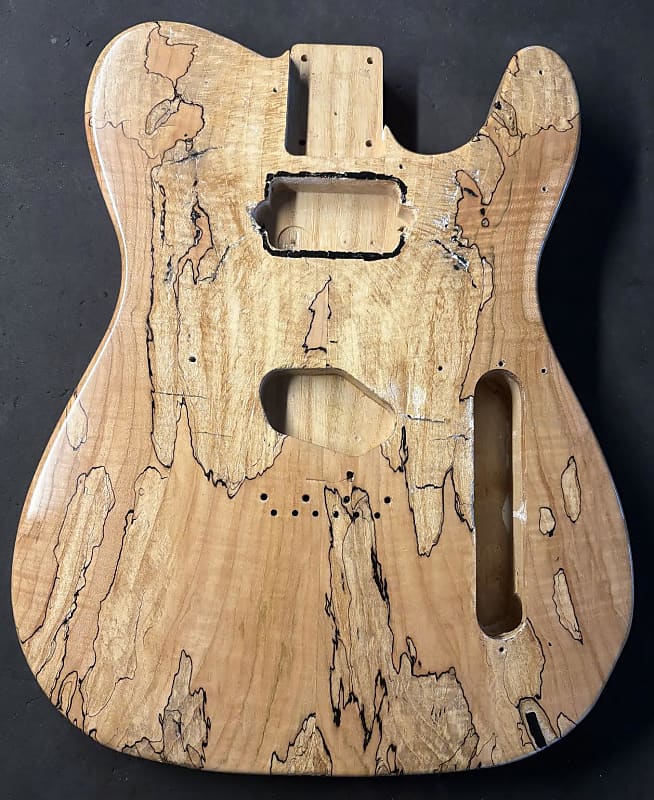 Unknown Spalted Maple Top Tele Body - Natural - Telecaster | Reverb