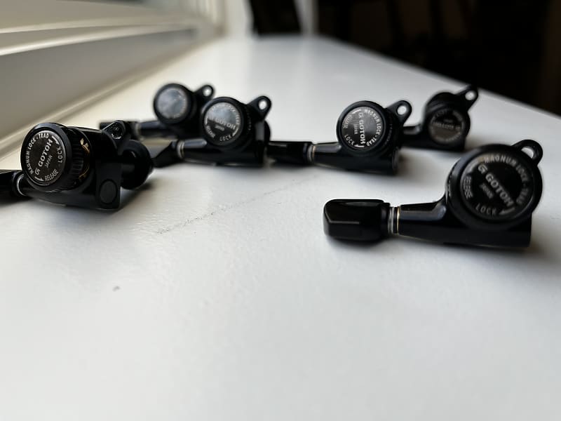 Gotoh Magnum Lock-Trad - Black 6-inline Locking Tuners | Reverb