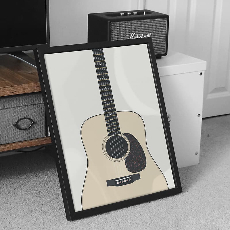 Acoustic Guitar Print - Martin /Taylor Dreadnought Guitar | Reverb UK
