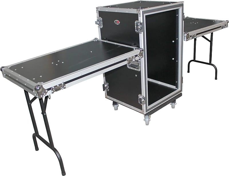 14U Vertical Shockproof Amp/Rack Case W/Dual Side Tables & 4 | Reverb