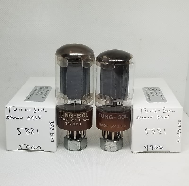 Tung-Sol Brown Base 5881 Very Well Matched Pair (2.0%) NOS | Reverb