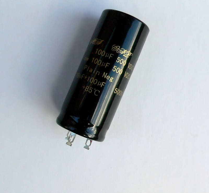 100uF+100uF 500V Twin Double Electrolytic Audio Can Capacitor | Reverb