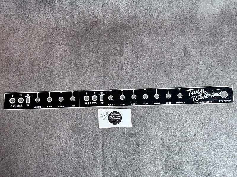 Marsh Fender Twin Reverb Blackface Front Panel Aluminum | Reverb UK