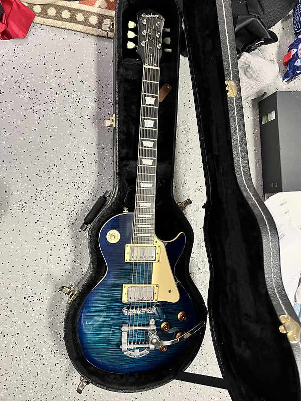 Epiphone Les Paul Limited Edition with Tremolo - Blue Flame | Reverb