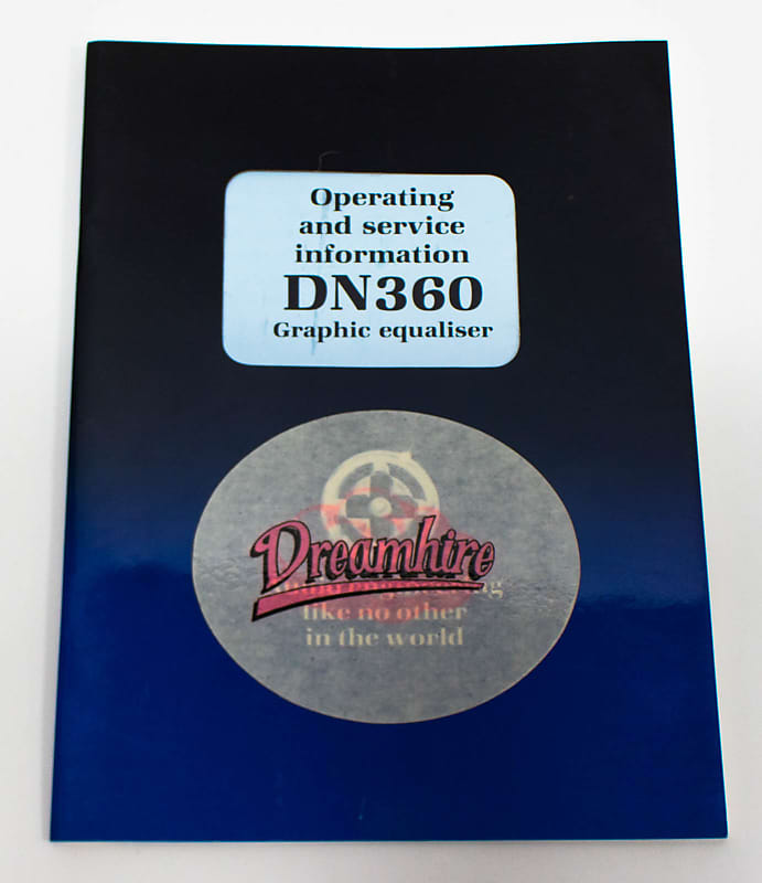 Klark-Teknik DN360 Operating & Service Manual for Graphic | Reverb