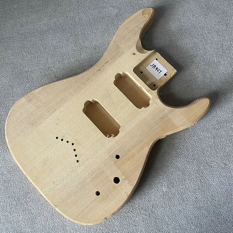 Unfinished Basswood 7 String Guitar String Through Body DIY | Reverb