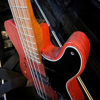 Bass, 4-string, custom, tele style, semi hollow, with case | Reverb