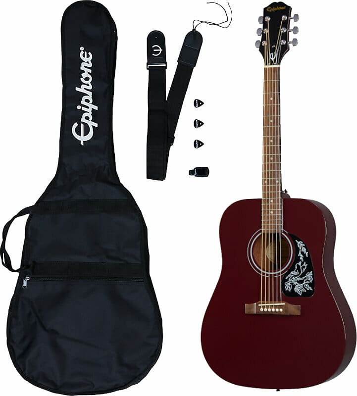 Epiphone Starling Acoustic Guitar Starter Pack Starlight Wine | Reverb