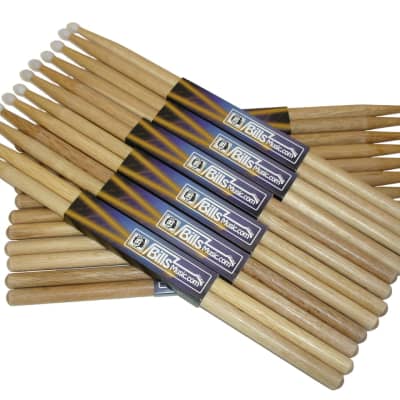 Bulk Hickory Nylon Tip 7A Drum Sticks - Brick 12 Pairs (24 | Reverb
