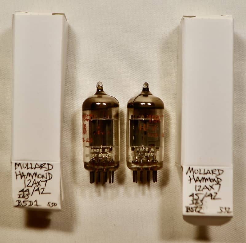 Pair Mullard Hammond ECC83/12AX7 Blackburn Great Britain 1965 | Reverb