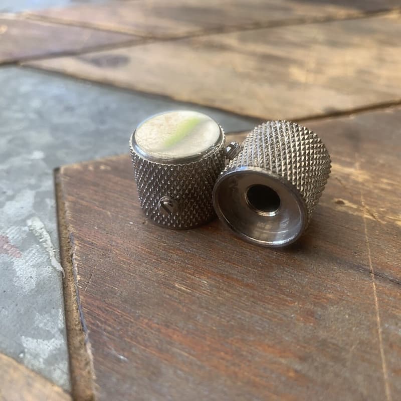 Real Life Relics Fender® Aged Chrome Tele® P Bass® Knobs (Set | Reverb