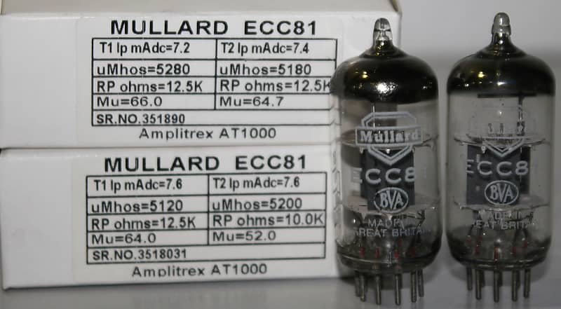 ECC81 MULLARD MATCHED PAIR TOP O GETTAR MADE IN GREAT BRITAIN | Reverb