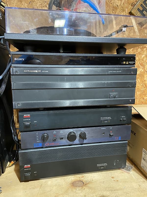 Adcom GFA-535 + GFA-545 + Blu-ray + Record Player | Reverb