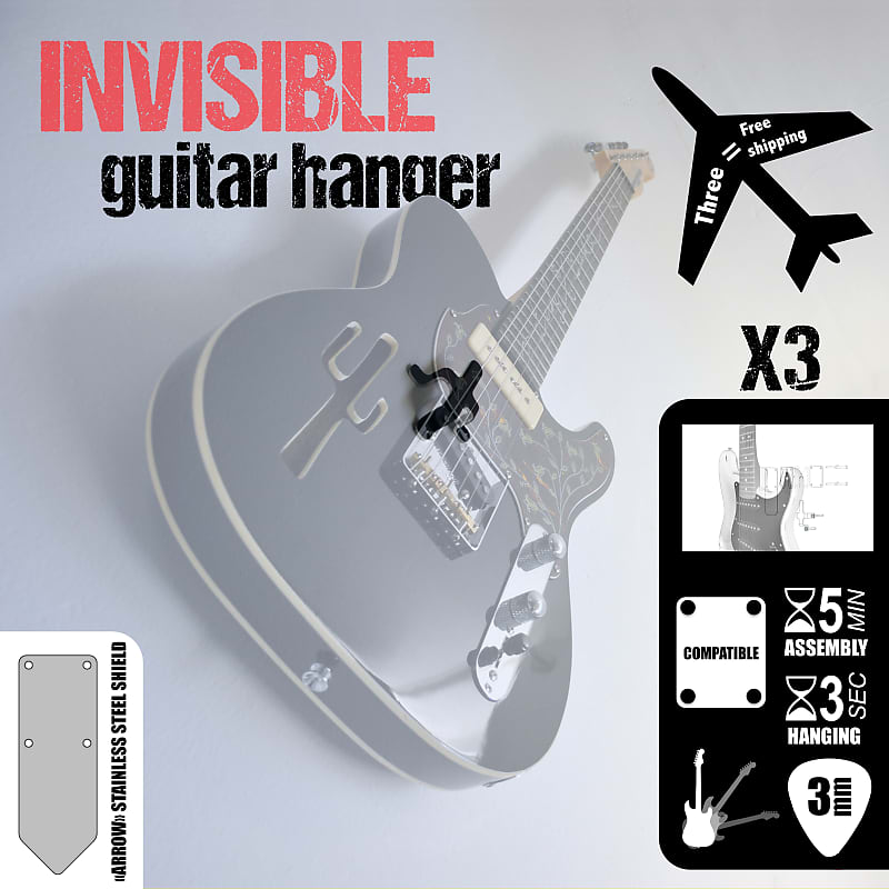 Patented invisible guitar wall hanger compatible FenderÂ® | Reverb