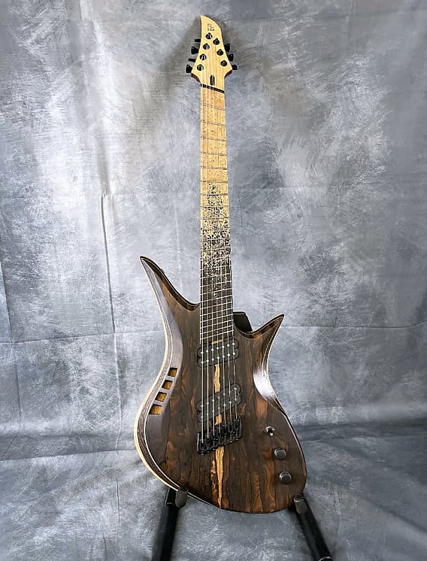 Red Layer Juggernaut Textyres Custom Model 7 String Guitar | Reverb