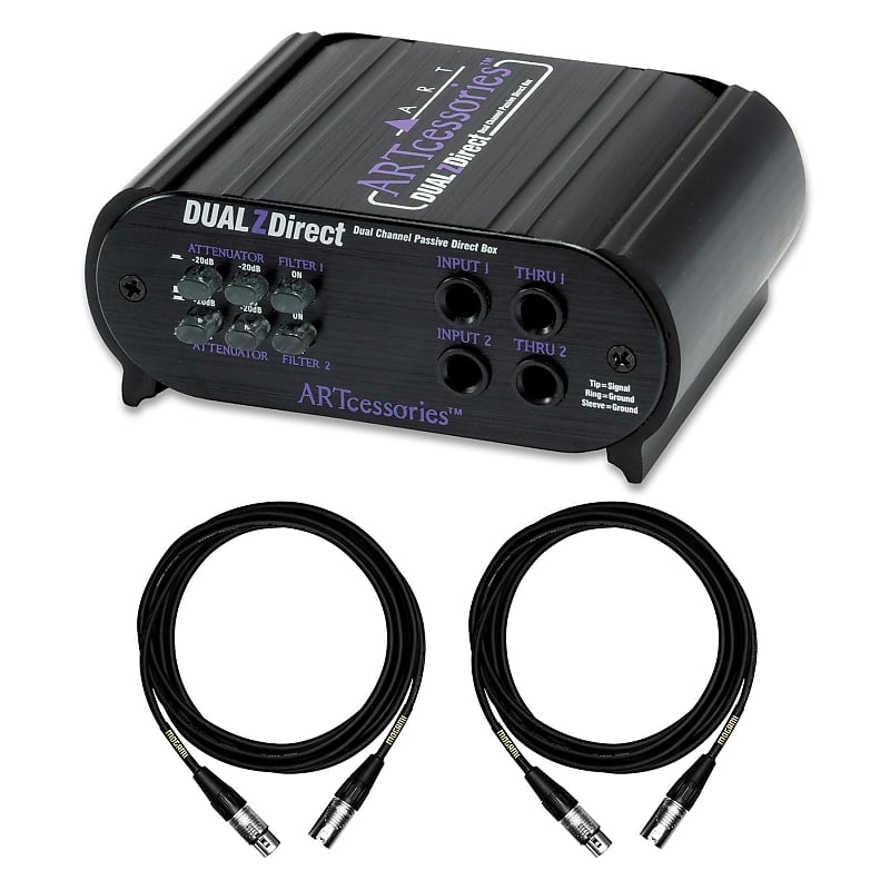 ART DualZDirect 2-Channel Passive Direct Box Bundle with | Reverb