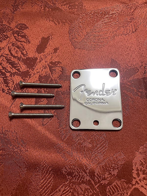 Fender USA Corona Cal. 1984 - Chrome Neck Plate w/Screws | Reverb
