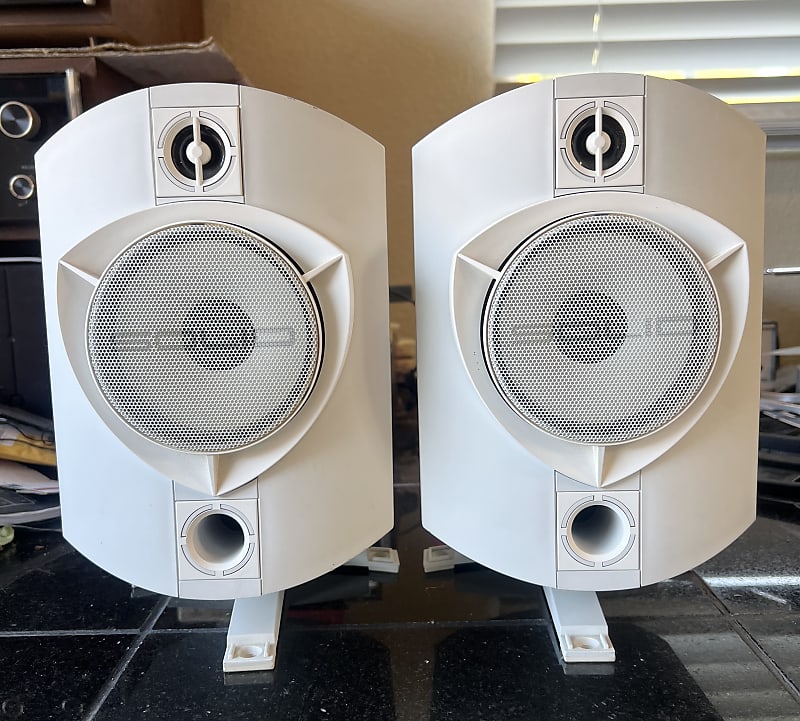 Bowers & Wilkins Rock Solid 150W Bookshelf Speakers White w/ | Reverb