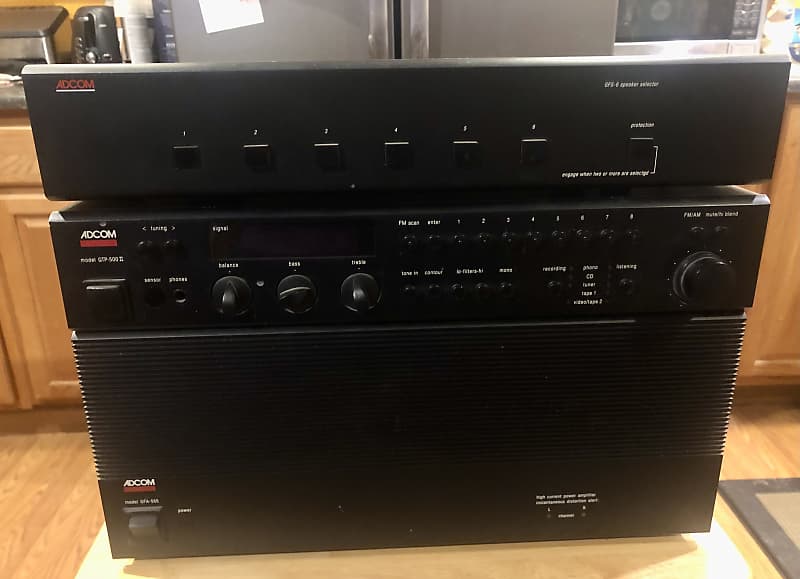 Adcom GFA-555, GTP-500 II, GFS-6 80s Black | Reverb