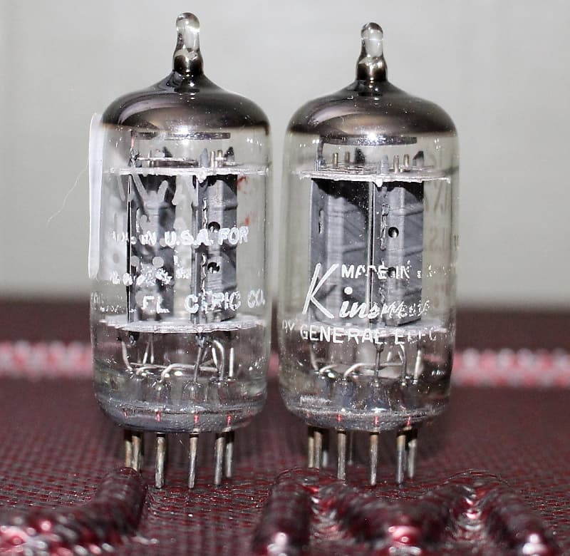 GE 12AX7 ECC83 PERFECT MATCH PAIR LONG PLATE TEST NOS VINTAGE | Reverb