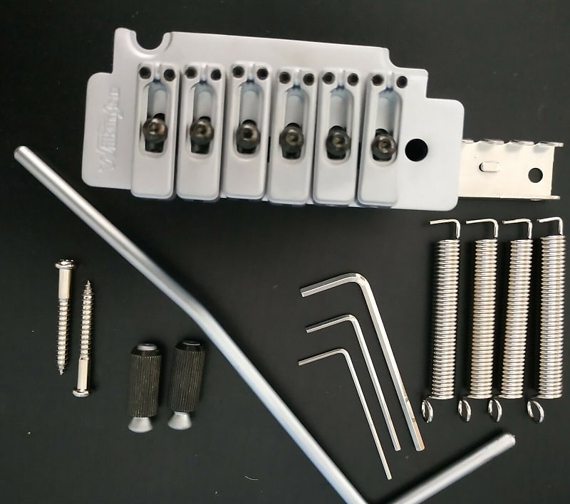 Wilkinson WVS50K Satin Modern Chrome Tremolo Guitar Bridge w/ | Reverb