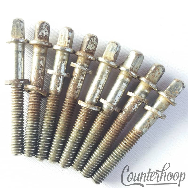 Slingerland 8x 1 3/4"Tension T-Rods Snare/Tom Drum Nickel | Reverb